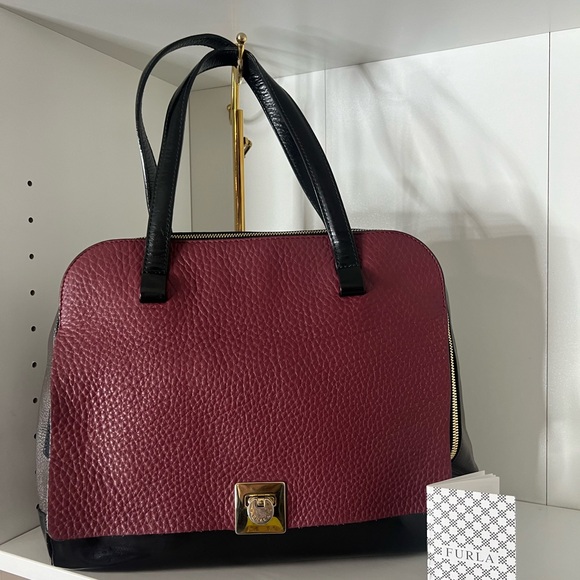 Furla | Bags | Furla Color Block Leather Tote Bag Uec | Poshmark